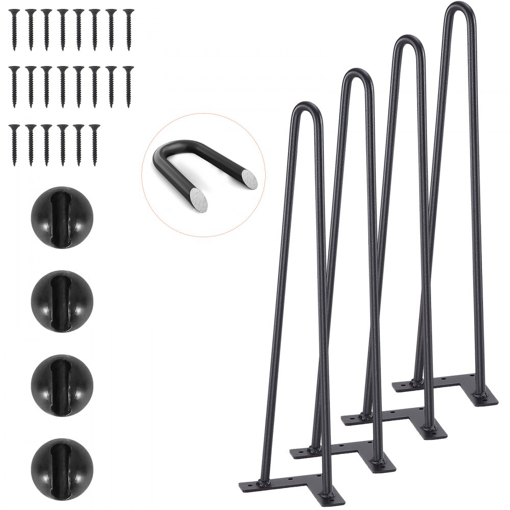 VEVOR 19" Hairpin Furniture Legs, Metal Home DIY Projects for ...