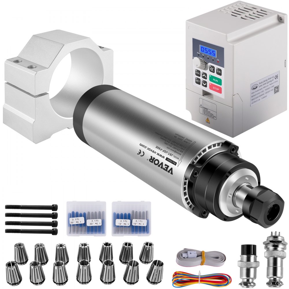 VEVOR CNC Spindle Kits, 2.2KW 80mm Air Cooled Spindle Motor W/ Clamp ...