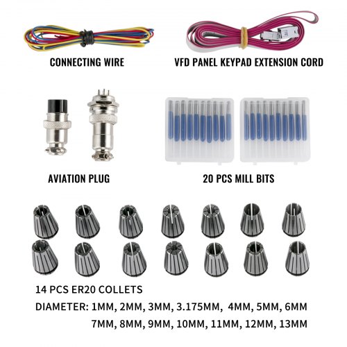 VEVOR CNC Spindle Motor Kits Air Cooled Spindle Motor 220V VFD 2.2KW ...