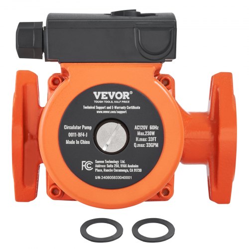 VEVOR 0011-BF4-J Hot Water Circulation Pump 110V 230W 33 GPM ...