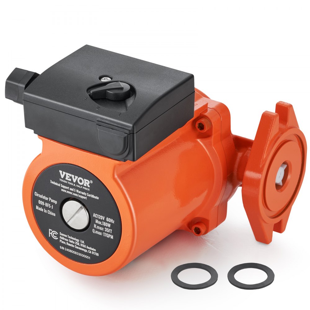 VEVOR 009-BF5-J Hot Water Circulation Pump 110V 180W 17 GPM ...