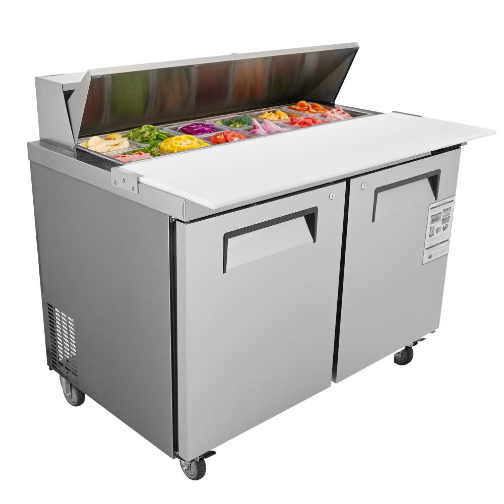 VEVOR Commercial Refrigerator, 48" Sandwich & Salad Prep Table, 12.85 ...