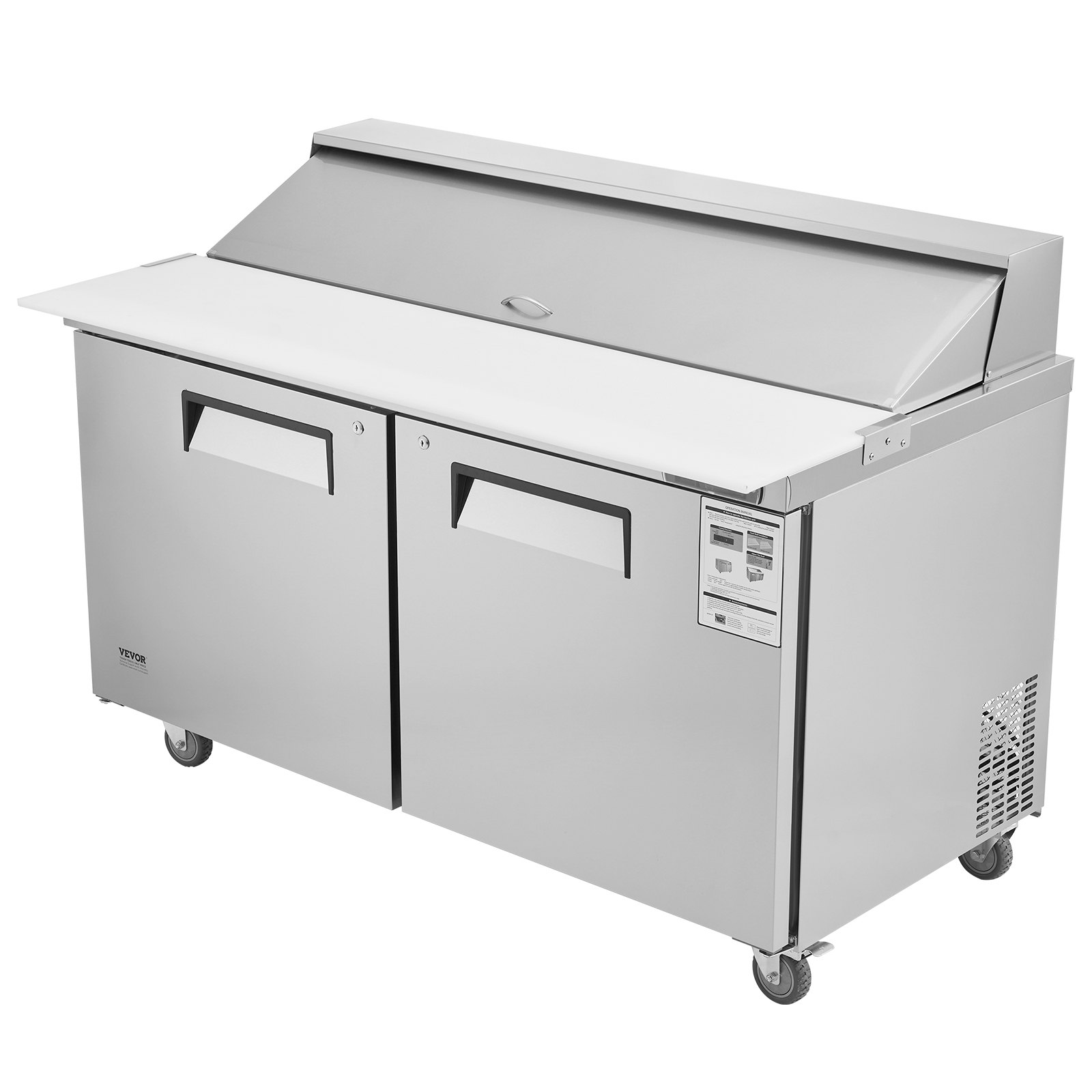 VEVOR Sandwich Prep Table Refrigerator – 60", 16.4 Cu.Ft