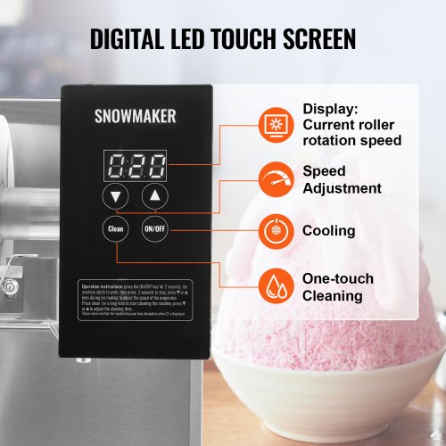 Commercial Snowflake Ice Machine 276LBS/24H Stainless Steel for Ice ...