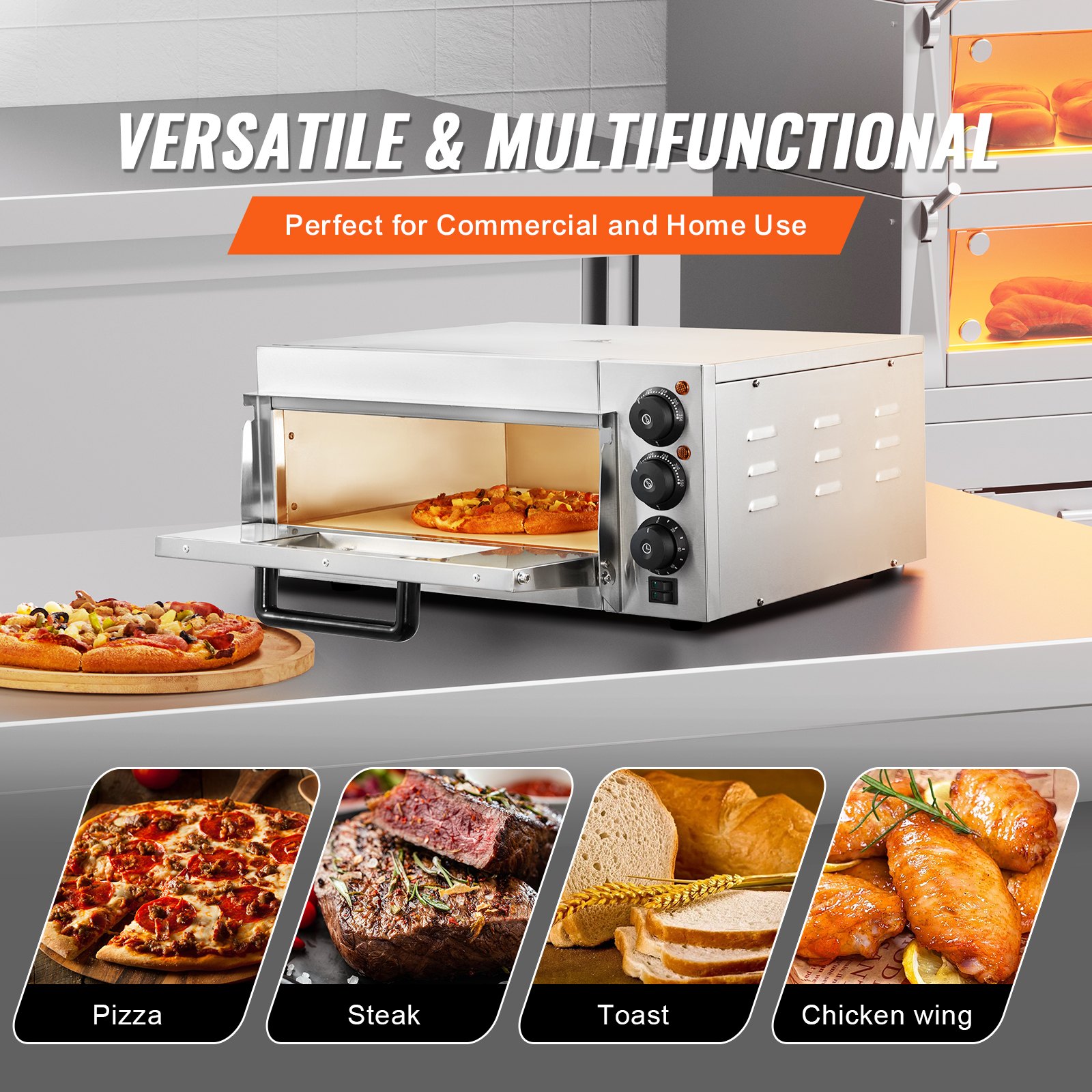 VEVOR Commercial Countertop Pizza Oven Electric Pizza Oven for 16 ...
