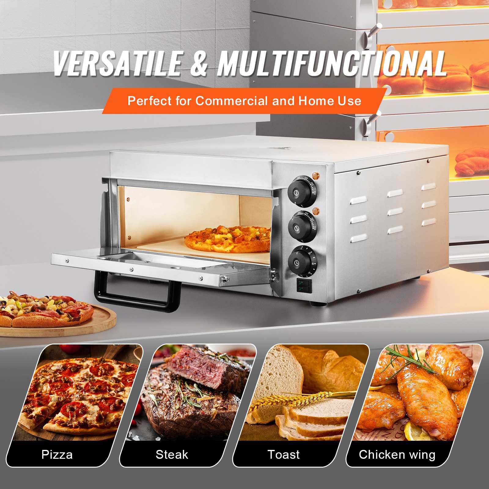 VEVOR Commercial Countertop Pizza Oven Electric Pizza Oven for 14 ...