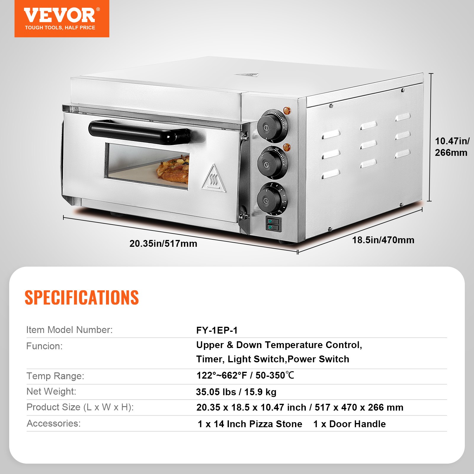 VEVOR Commercial Countertop Pizza Oven Electric Pizza Oven for 14 ... VEVOR Commercial Countertop Pizza Oven Electric Pizza Oven for 14 ...