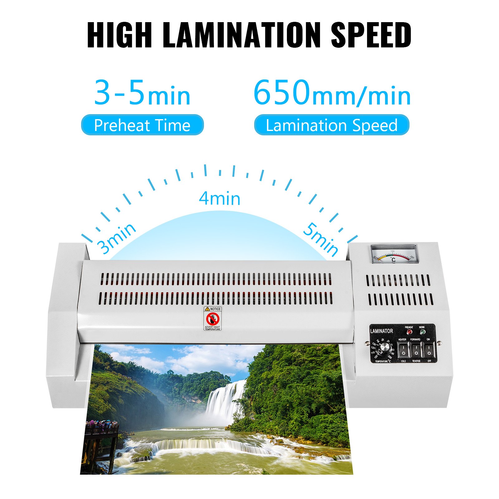 VEVOR Lamination Machine 12.6" Thermal Laminator Machine 4 Rollers ...