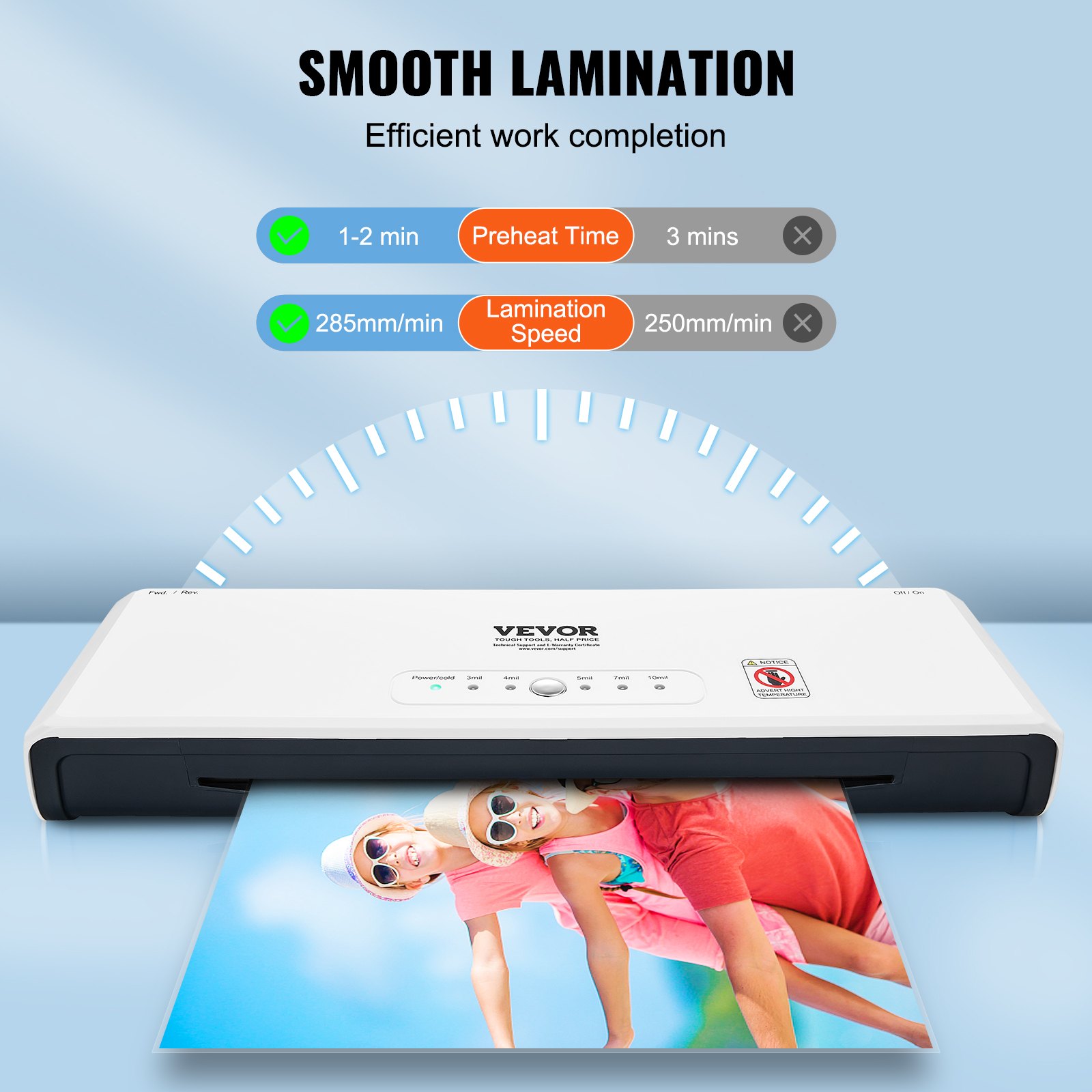 VEVOR Laminator, 13-inch Laminating Machine, 4 Rollers Hot and Cold ...