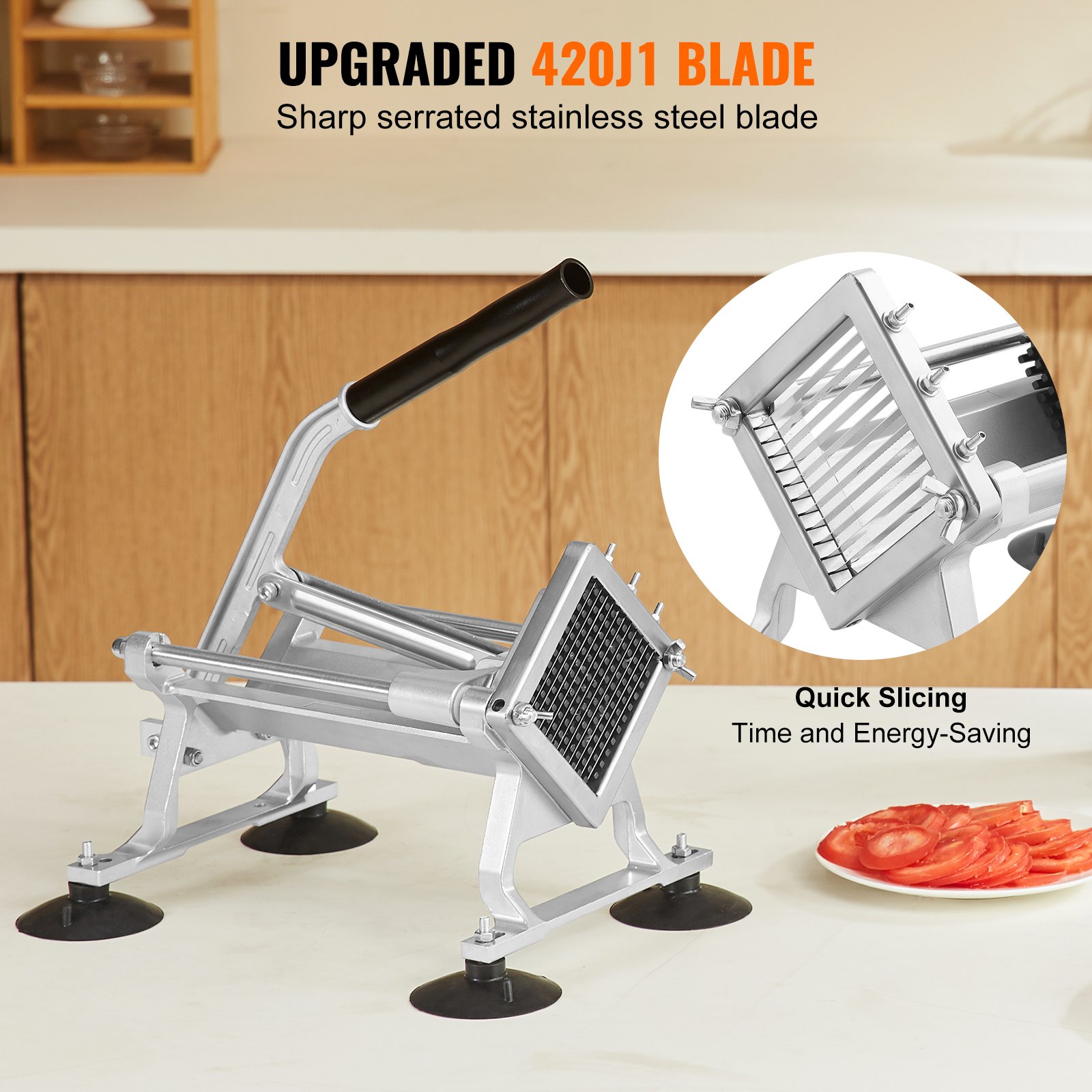 VEVOR Commercial Vegetable Slicer, 1/4 inch Fruit Slicer, Stainless ...