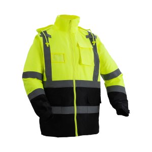 High Visibility Reflective Safety Jacket Waterproof Hoodie Yellow with ...