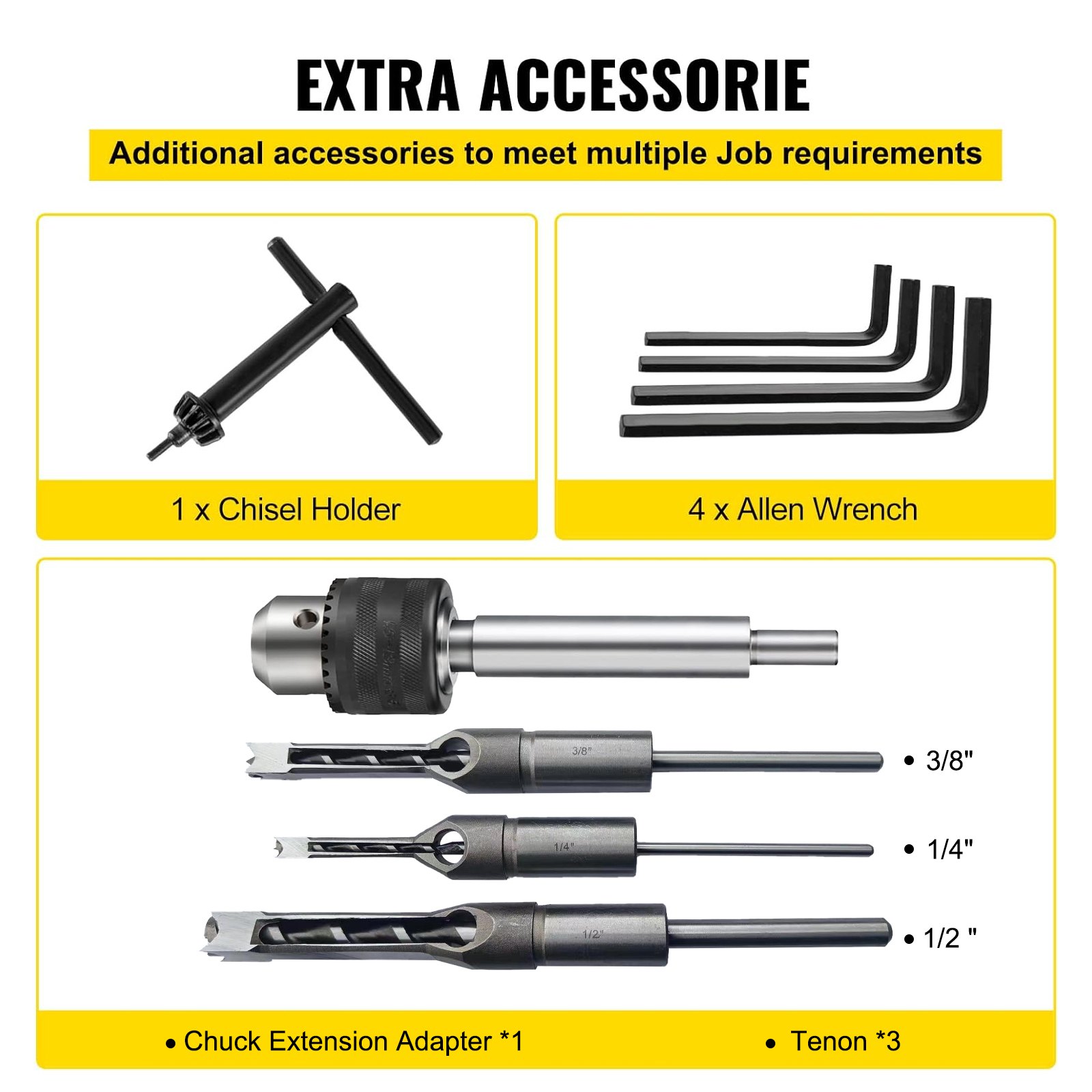 VEVOR Woodworking Mortise Machine, 3/4 HP 3400RPM Powermatic Mortiser ...