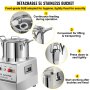 VEVOR 110V Commercial Food Processor 5L Capacity 550W Electric Food Cutter 1400RPM Stainless ...