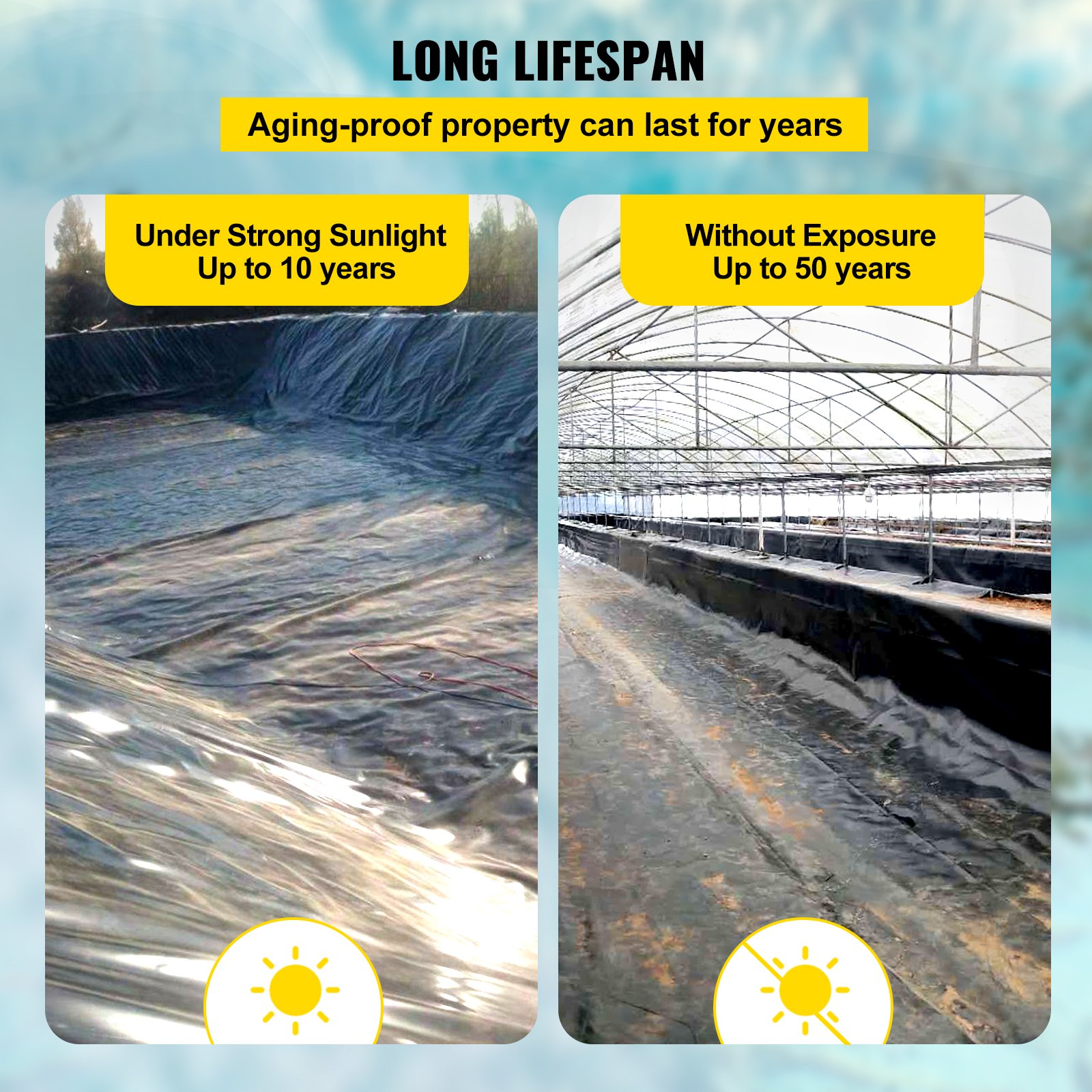 VEVOR Pond Liner, 16.4x19.7ft, 20 Mil Pond Liners for Outdoor Ponds ...