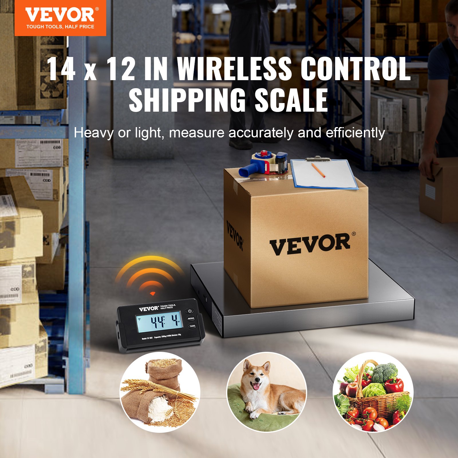 VEVOR Digital Shipping Scale, 49 ft Wireless Control, 440 lbs x 1.7 oz ...