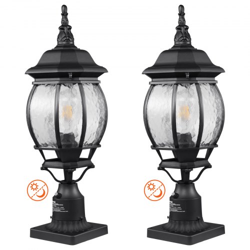 VEVOR 2 PCs Dusk to Dawn Outdoor Lamp Post Light Fixture 20.87in Pole ...