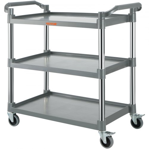 VEVOR Utility Service Cart with Wheels 3-Tier Food Service Cart 220lbs ...