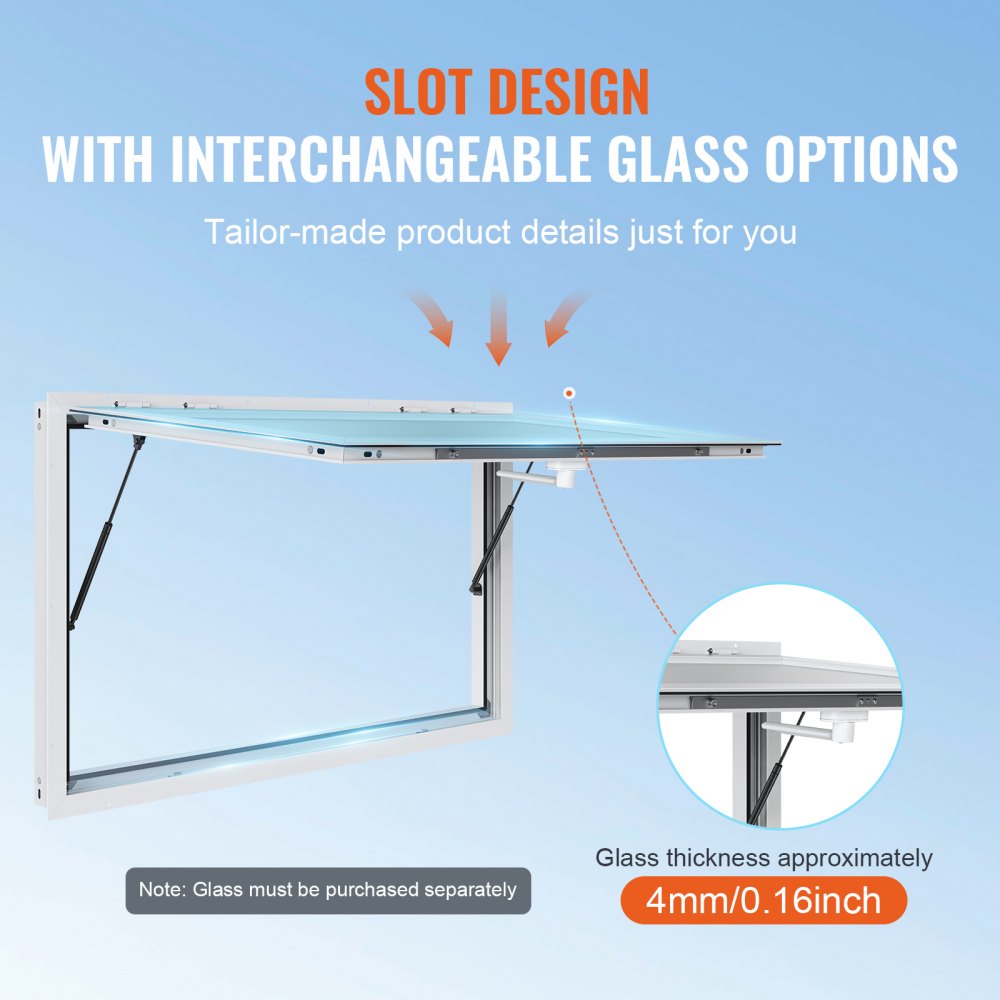 VEVOR Concession Window 53"x33", Aluminum Alloy Food Truck Service ...