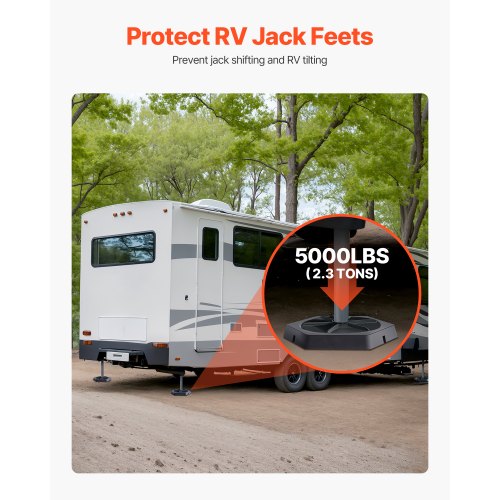 RV Leveling Pads 5000lbs 4 Pcs Rubber Trailer Jack Pads for 10" Round ...