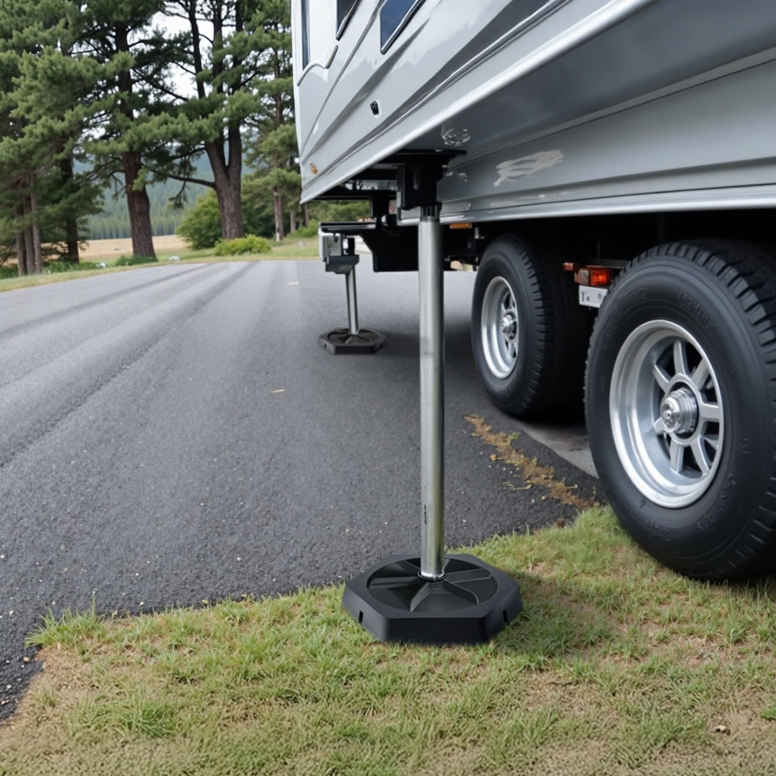 VEVOR RV Leveling Pads, 4-Pack Rubber Trailer Jack Pads, Each with 5000 ...