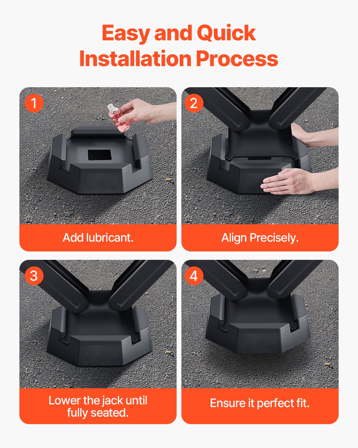 VEVOR RV Stabilizer Jack Pads – 4PC, 5000lbs, 5.5" Square