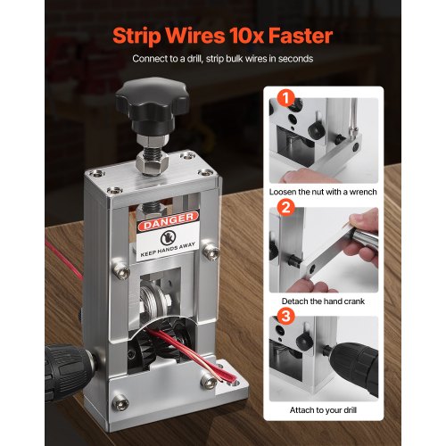Manual Wire Stripper Stripping Machine 0.06-1 in Hand Crank or Drill ...