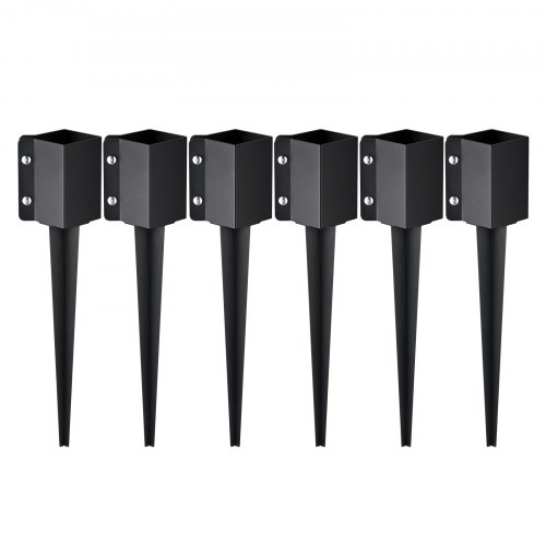 VEVOR Fence Post Anchor Ground Spike, 6 Pack 24 x 4 x 4 Inches Outer ...