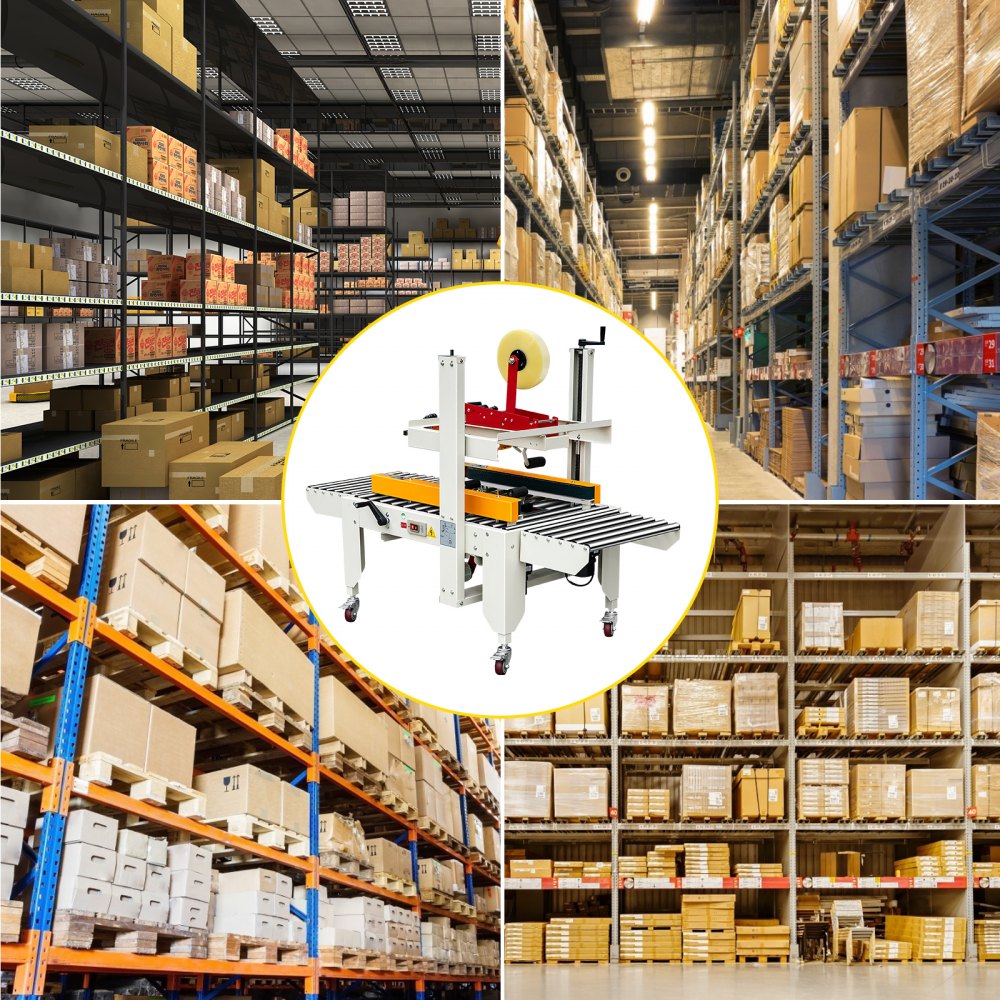 VEVOR Box Sealing Machine, 180W Case Sealer, Carton Sealer 0-18 m/min ...