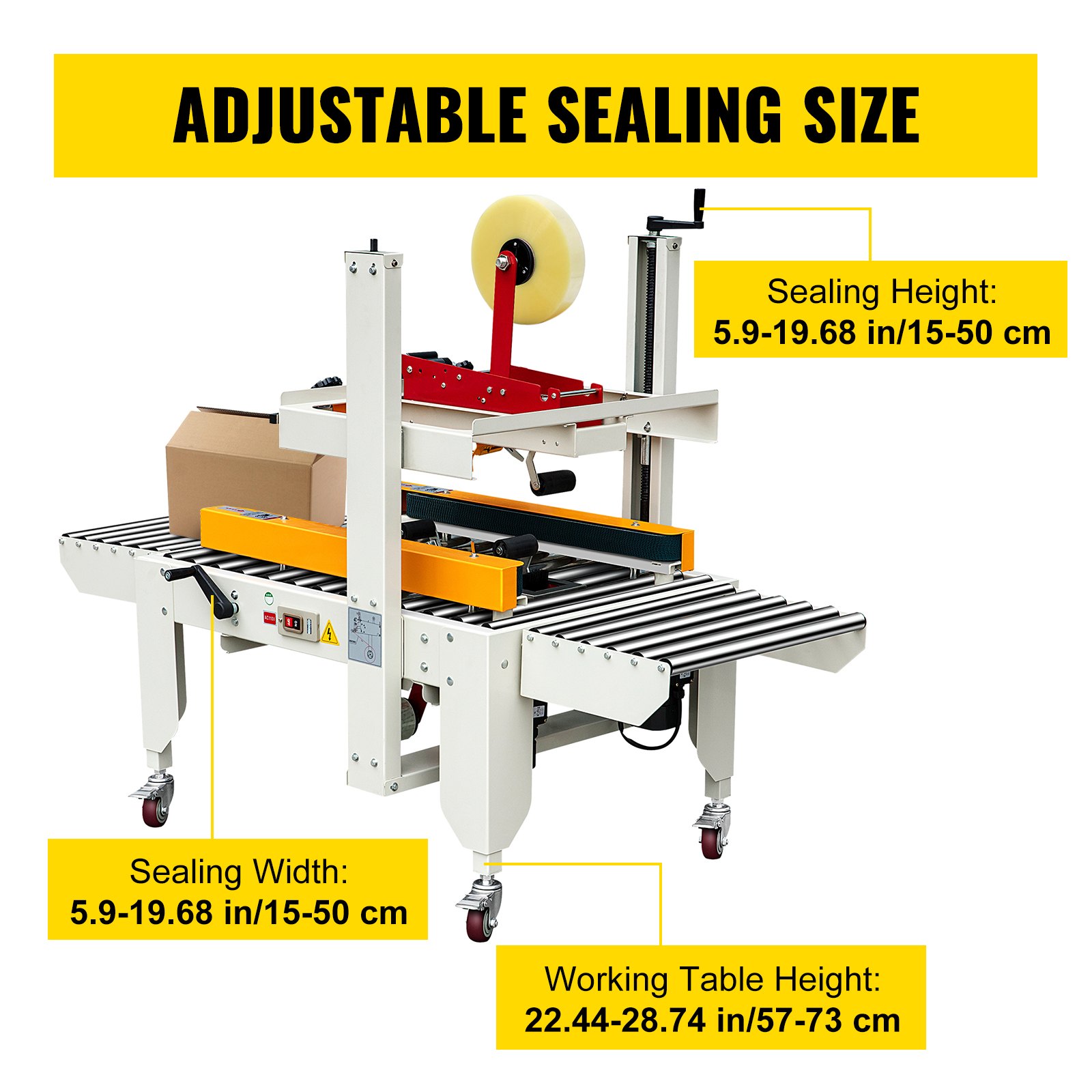 VEVOR Case Sealer 180W Box Sealing Machine, Automatic Box Sealer ...