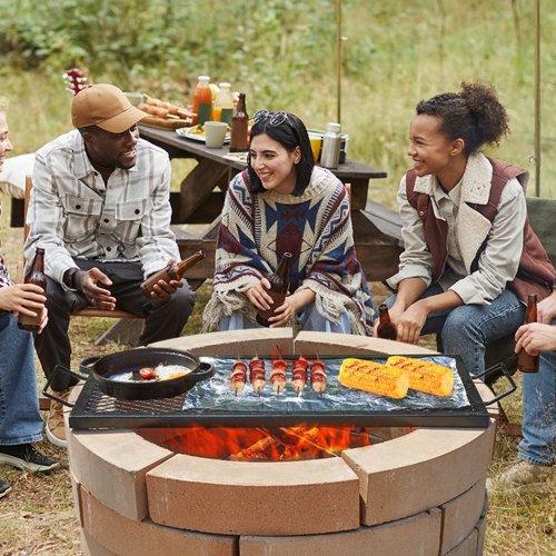 VEVOR X-Marks Fire Pit Grill Grate, Rectangle Cooking Grate, Heavy Duty ...