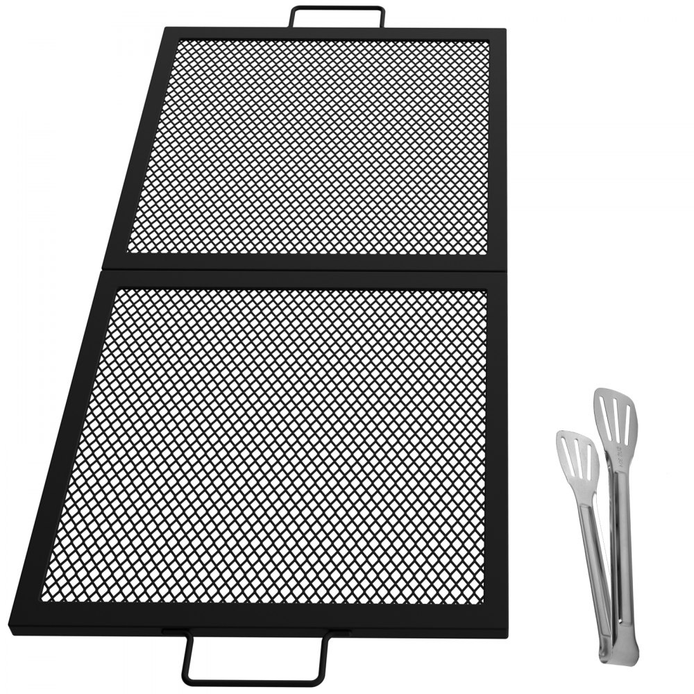 VEVOR Fire Pit Cooking Grill Grate 32 x 15 in Foldable Rectangle ...