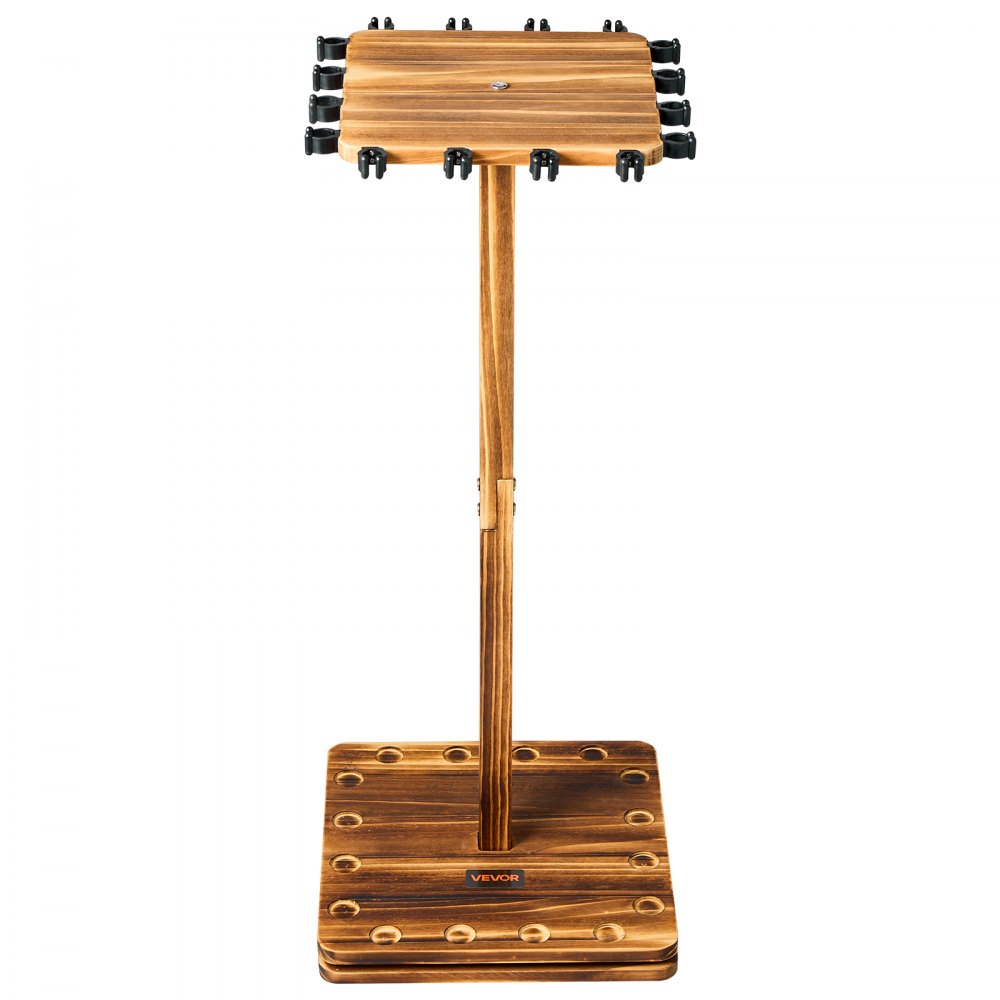 VEVOR Fishing Poles Holders – 16-Rod, 360° Wood Rack