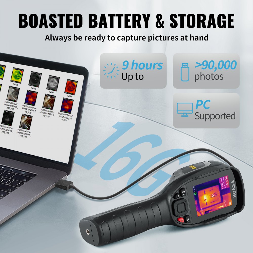 VEVOR Infrared Thermal Imager Thermal Camera IR Resolution 240x180 2.8" LCD Screen | VEVOR EU