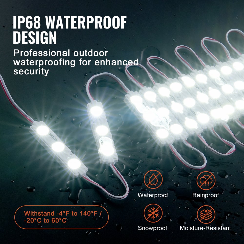 VEVOR 200PCS LED Storefront Lights, 108 ft DC 12V, LED Module Lights ...
