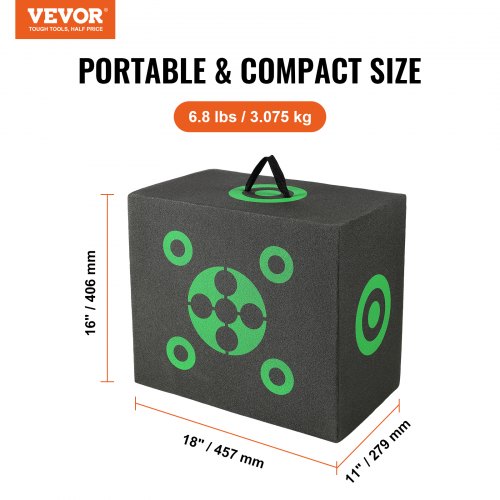 VEVOR Archery Target, 16"x18" All-side Shotting Archery Arrow Target ...