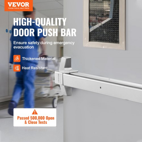 VEVOR Push Bar Door Locks, Carbon Steel Panic Bars for Exit Doors, with ...