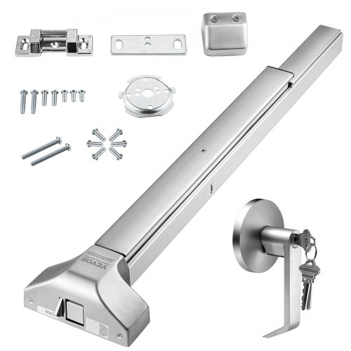VEVOR Door Push Bar Panic Exit Device, 31” Stainless Steel Commercial ...