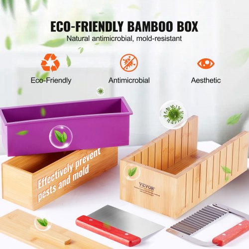 VEVOR Soap Making Kit, Bamboo Cutting Box and Inner Box with Silicone ...