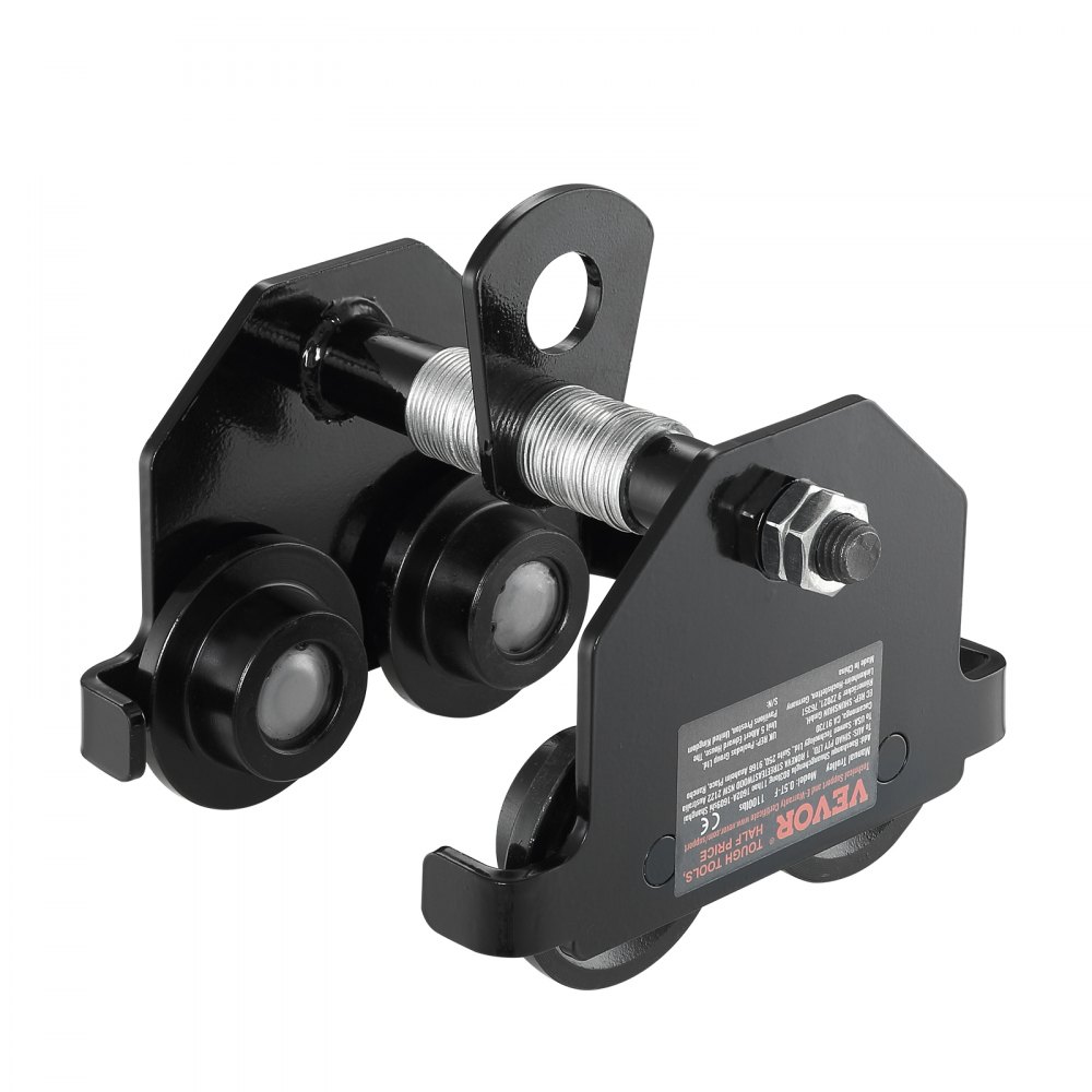 VEVOR Manual Trolley, 1100 lbs/0.5 Ton Load Capacity Push Beam Trolley ...