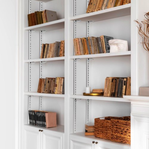 VEVOR Shelf Clips, 40 Pack, Adjustable Steel Pilaster Shelf Clips ...