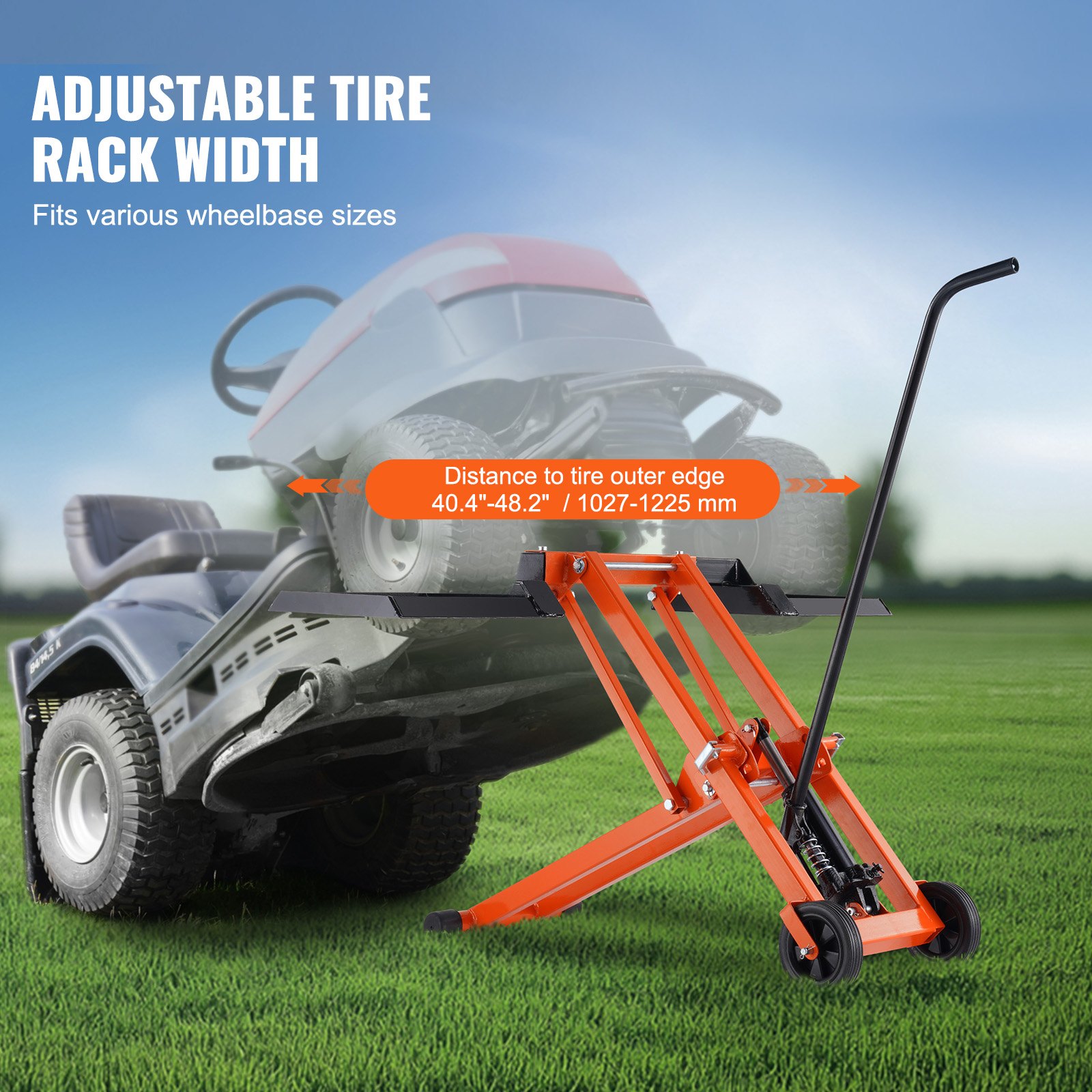 VEVOR Lawn Mower Lift with Hydraulic Jack, 500 Lbs Weight Capacity ...