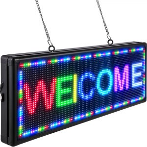 VEVOR Led Sign 40 x 15 Inch Digital Sign 96 x 96 HD Resolution Seven ...