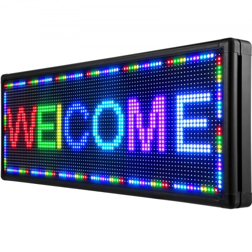VEVOR Led Sign 40 x 15 Inch Digital Sign 96 x 96 HD Resolution Seven ...