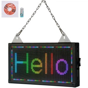 VEVOR LED Scrolling Sign, 14" x 8" WiFi & USB Control, Full Color P5 ...