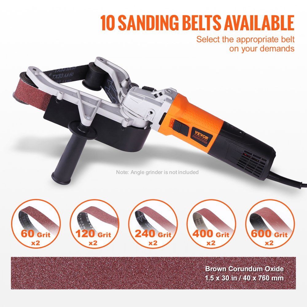 VEVOR VEVOR Belt Sander Adapter for Angle Grinder, Pipe or Tube Sanding ...