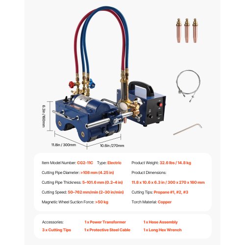 Electromagnetic Gas Pipe Cutting Machine 0.2"-4" Thick Tube 2"-30"/Min ...