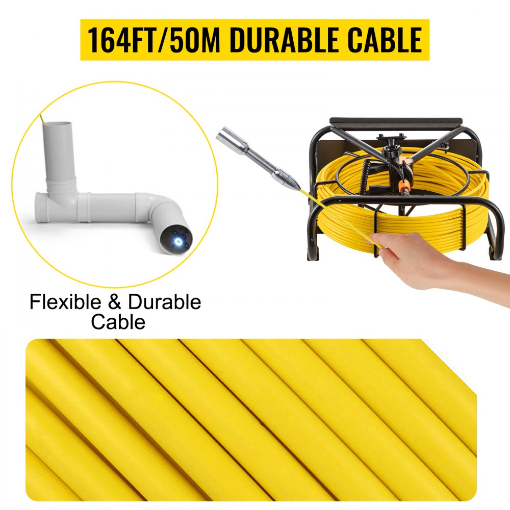 VEVOR VEVOR Sewer Camera 164FT Cable Pipeline Inspection Camera 4.3 ...