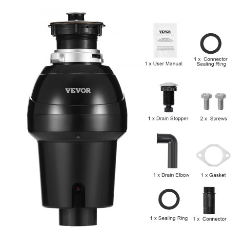 Garbage Disposal 1 HP Continuous Food Waste Disposer 3270 RPM EZ ...