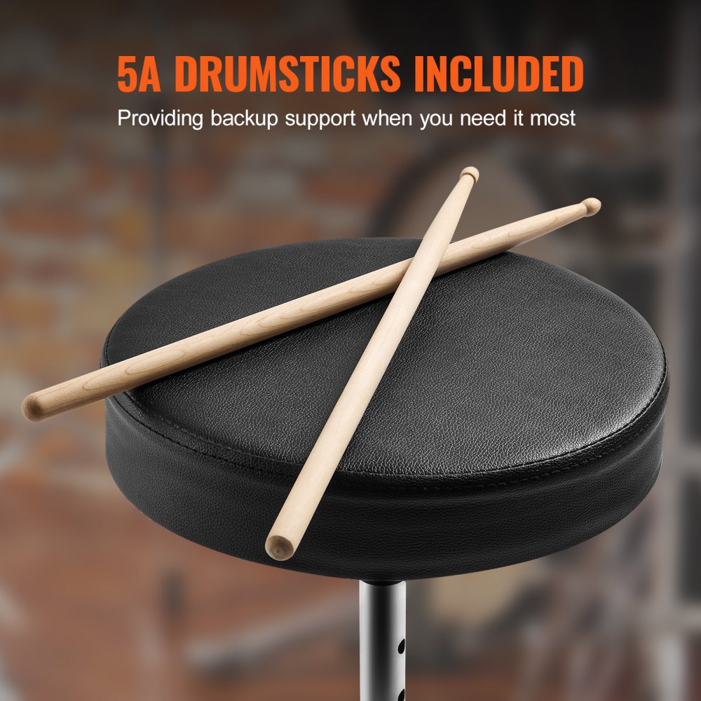 VEVOR Drum Throne, 19.3 to 23 in / 490-585 mm Height Adjustable, Padded ...