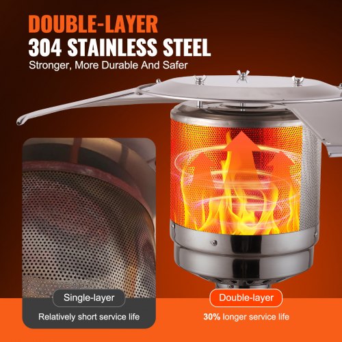 VEVOR Propane Patio Heater 50000BTU Tall Hammered w/Round Table Outdoor ...